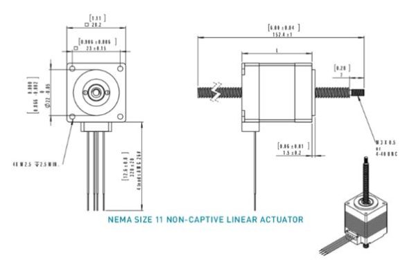 NEMA 11 Lead Screw Stepper Motors – ModuSystems