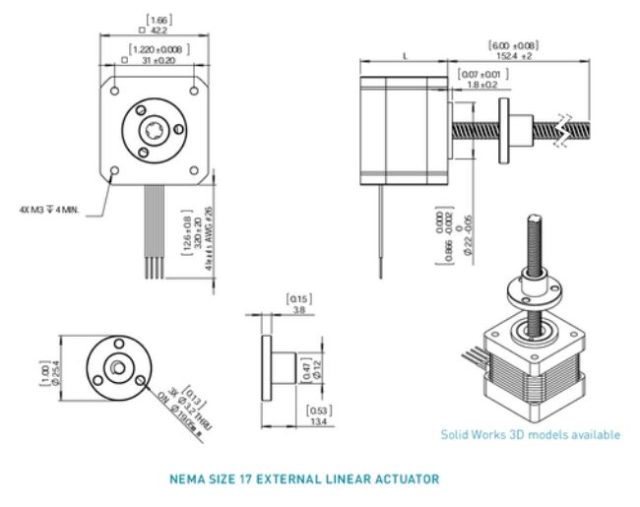 NEMA 17 Lead Screw Stepper Motors – ModuSystems