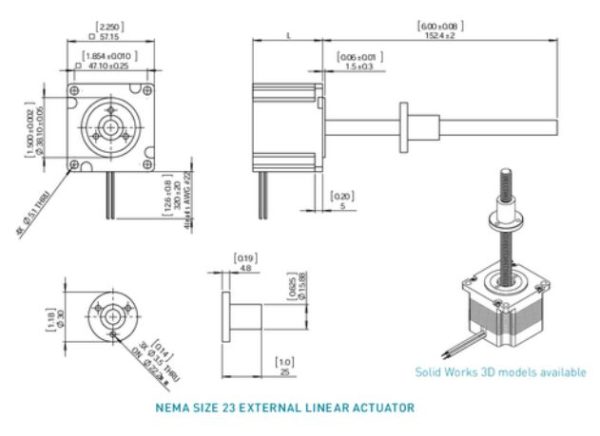 NEMA 23 Lead Screw Stepper Motors – ModuSystems