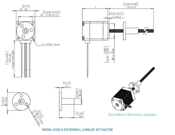 NEMA 08 Lead Screw Stepper Motors - ModuSystems