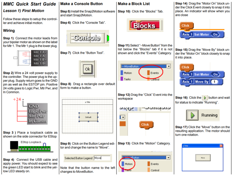 Snap2motion Quick Start – ModuSystems