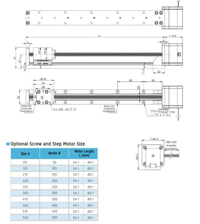 Lead Screw Driven Stages-NEMA17 (42mm) – ModuSystems